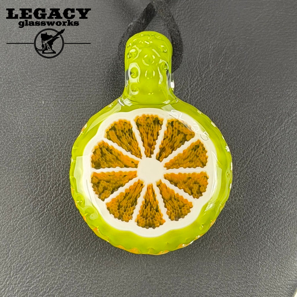 Lyons Yuzu Full Slice Pendant (UV) | Legacy Glassworks