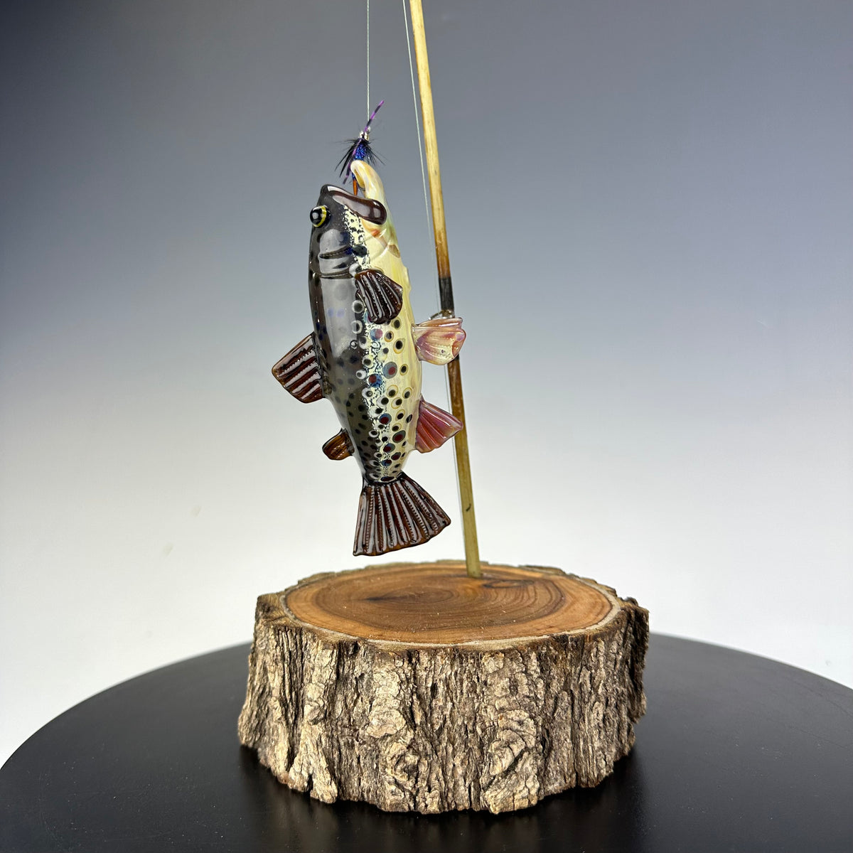 Trapper Brown Trout Hanging Fish "F&FM 2023" | Legacy Glassworks