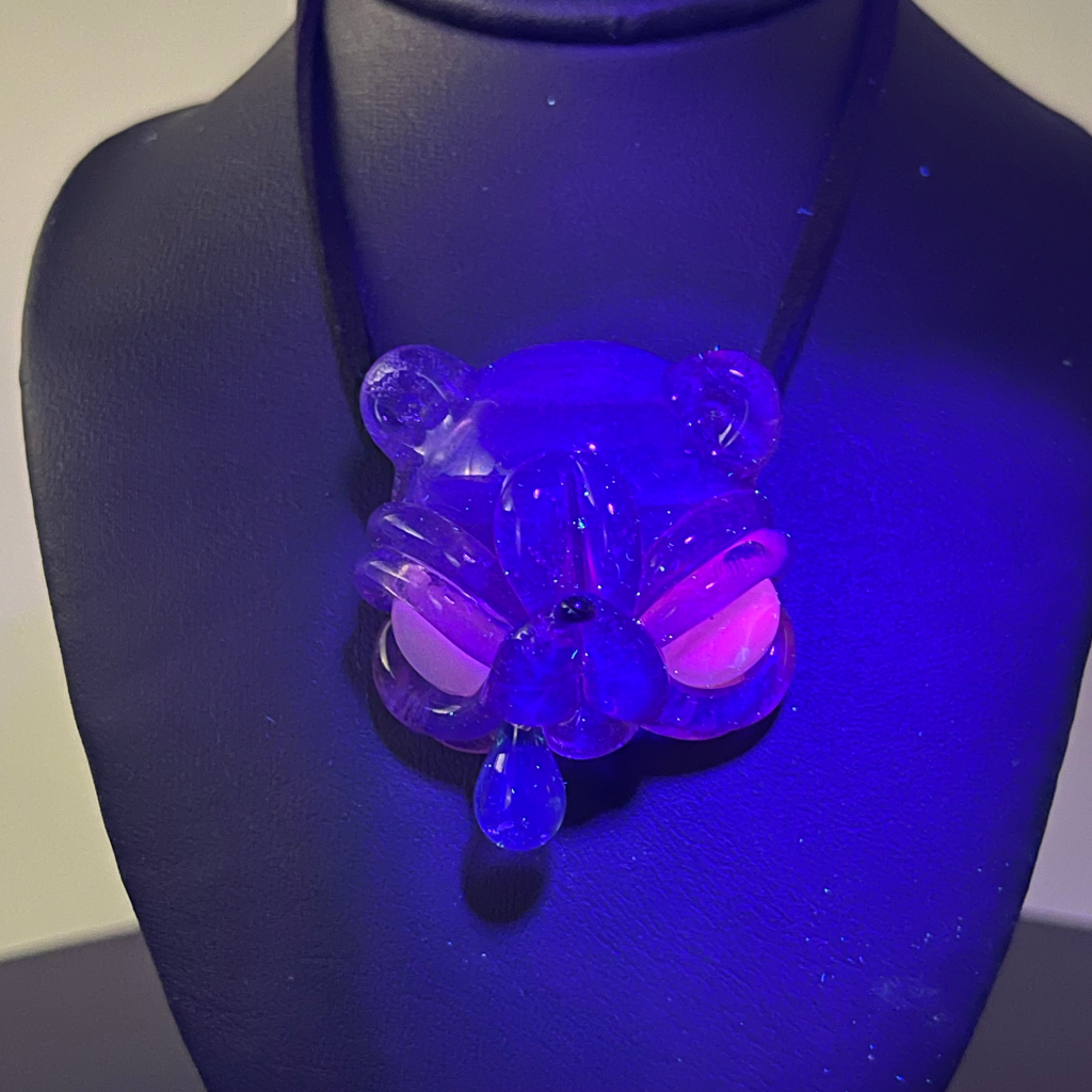 Casto Drippy Spunion Pendant (Pink Slime/Ghost) | Legacy Glassworks