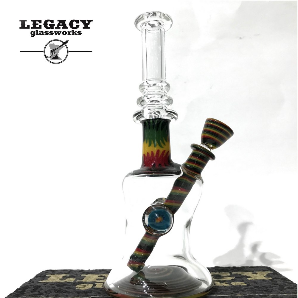 Andy G Rasta Worked Mini Tube | Legacy Glassworks
