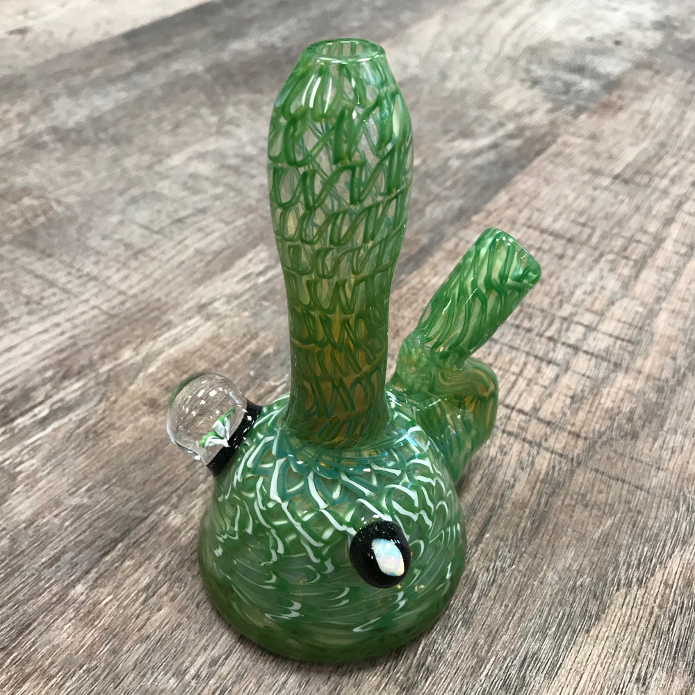 Blue Jay Green & White Mini Rig | Legacy Glassworks
