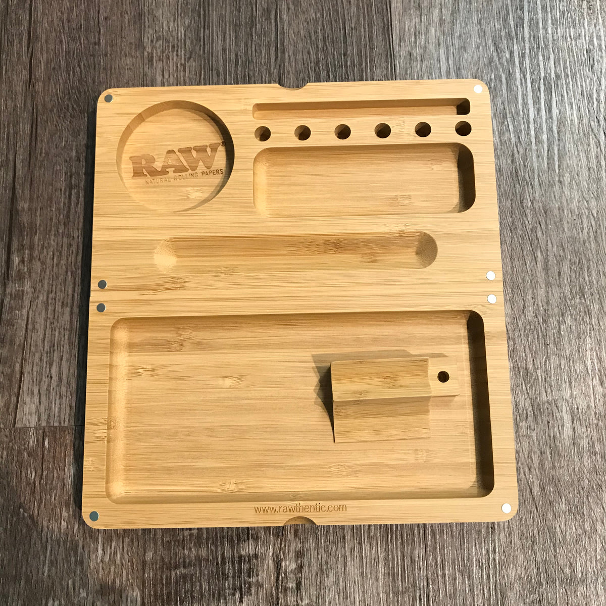 Raw "Backflip" Magnetic Wooden Rolling Tray | Legacy Glassworks