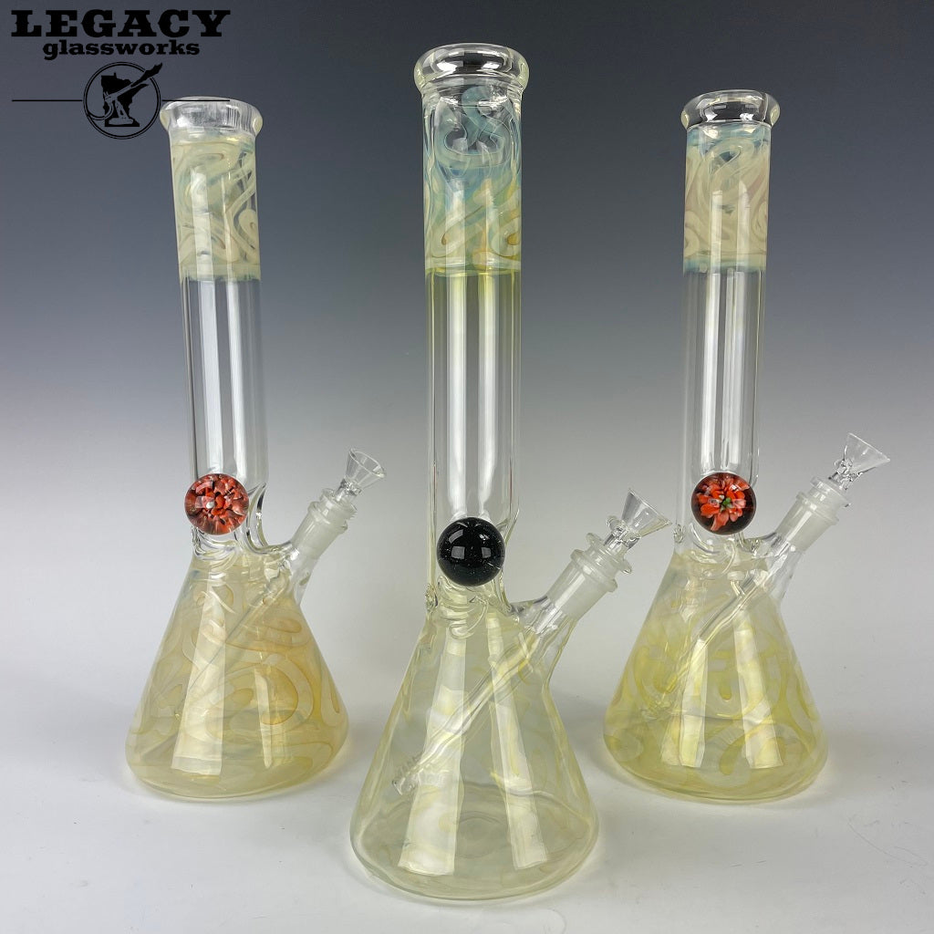 Gamboni 14 inch Fume Beaker Marble Accent | Legacy Glassworks