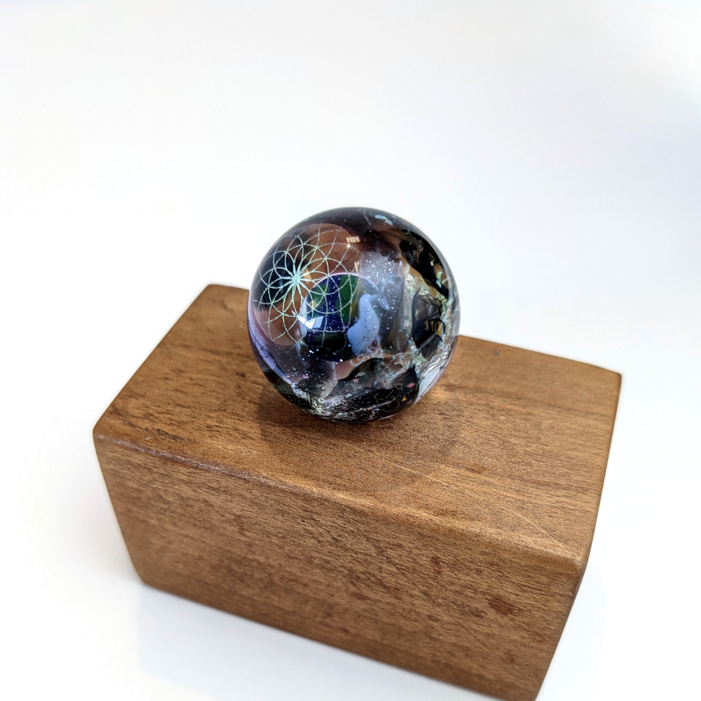 Jes Durfee Double Dichro Inlay Heady Marble | Legacy Glassworks