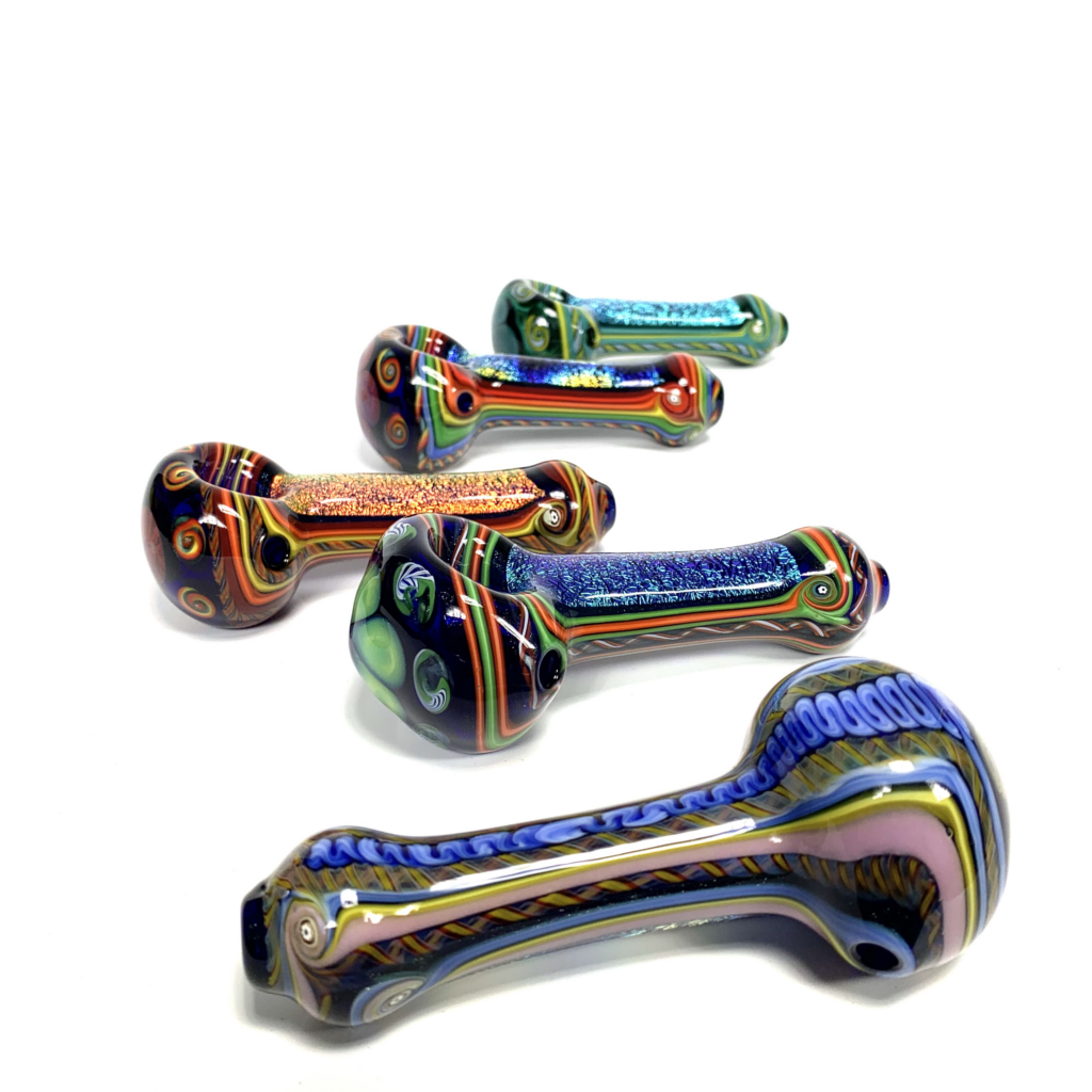 Lab Rat Glass Dichro and Canework Spoons | Legacy Glassworks