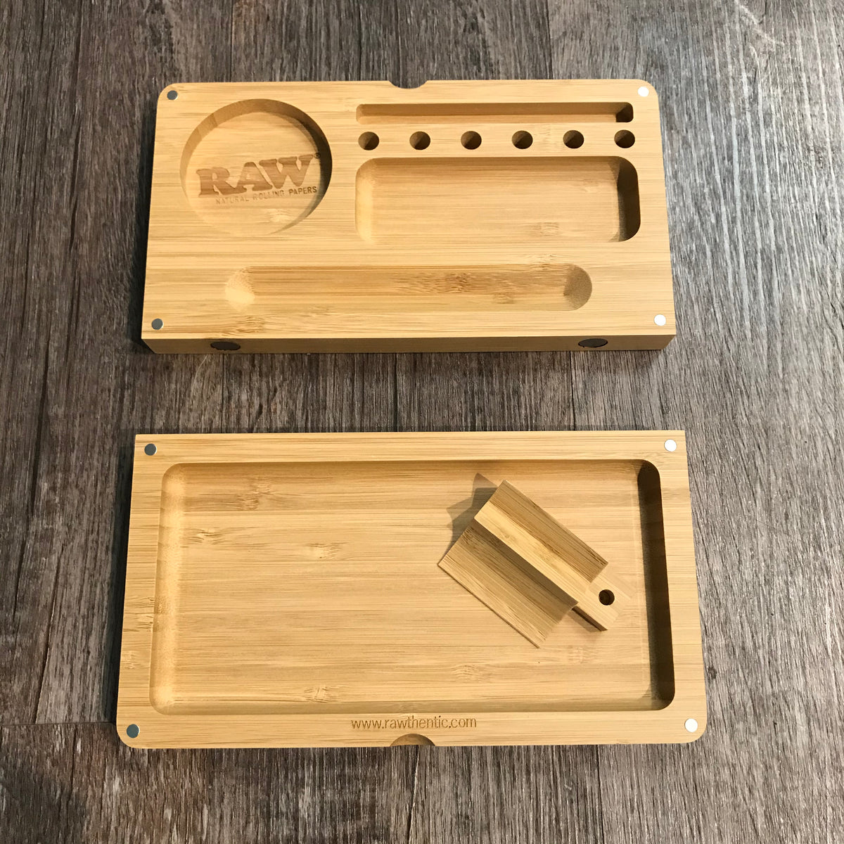 Raw "Backflip" Magnetic Wooden Rolling Tray | Legacy Glassworks