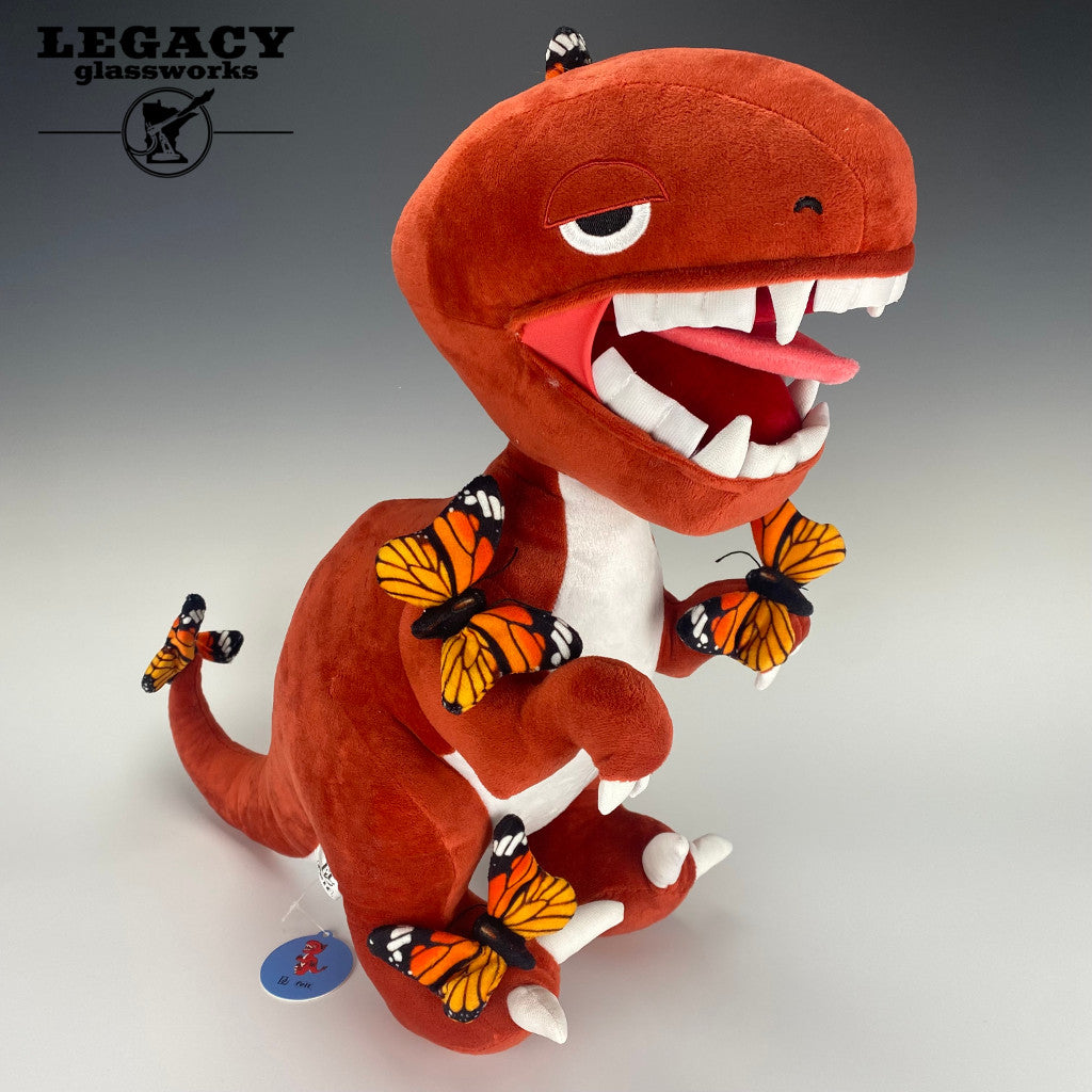 Elbo x Felt Red Open Mouth Raptor Plushie | Legacy Glassworks
