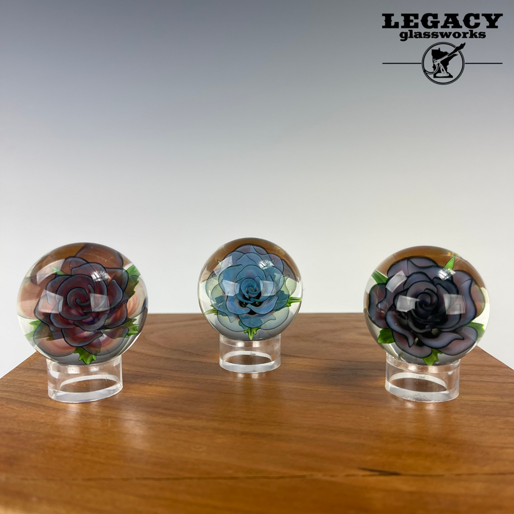 John Kobuki Flower Implosion Marbles | Legacy Glassworks